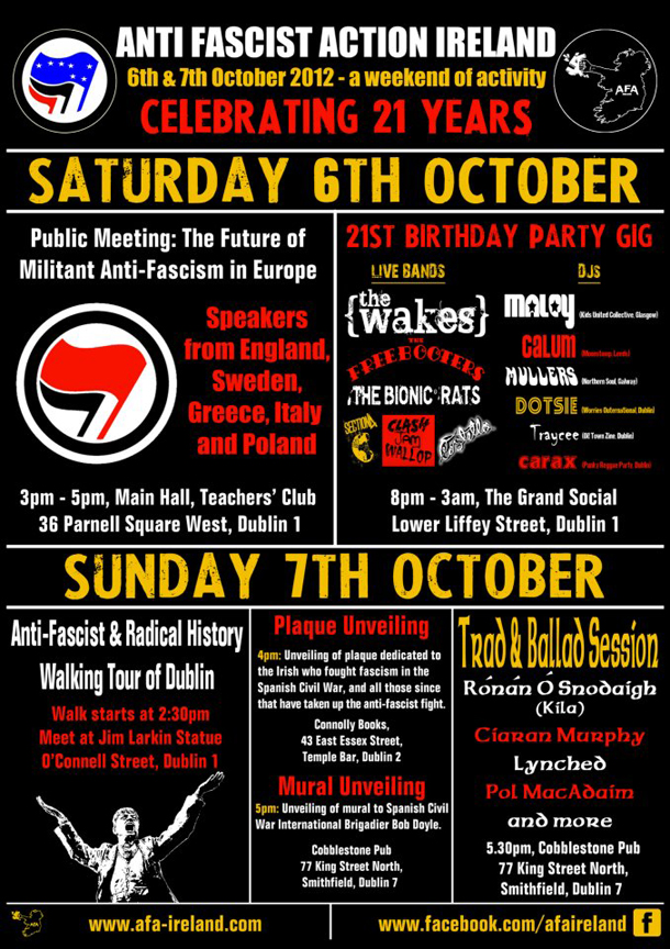 Anti-Fascist Action Ireland – Celebrating 21 Years | An Phoblacht