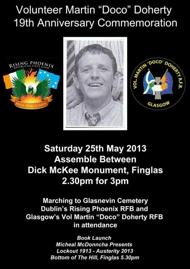 Martin 'Doco' Doherty Commemoration – 25 May, Dublin | An Phoblacht